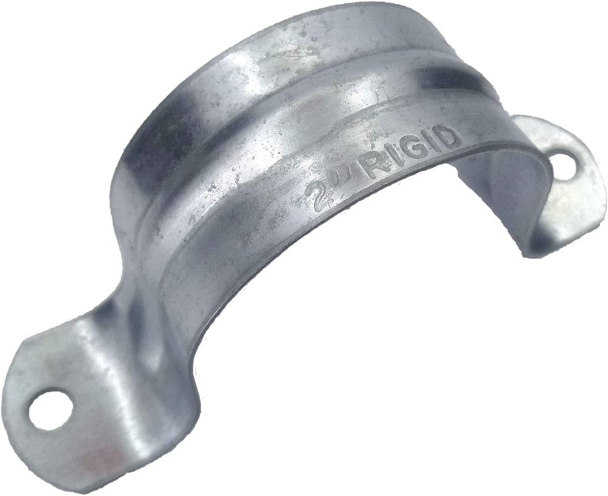 Rigid Pipe Strap Clamp Hanger, 2 Holes, Galvanized or PVC Pipes, IMC ...