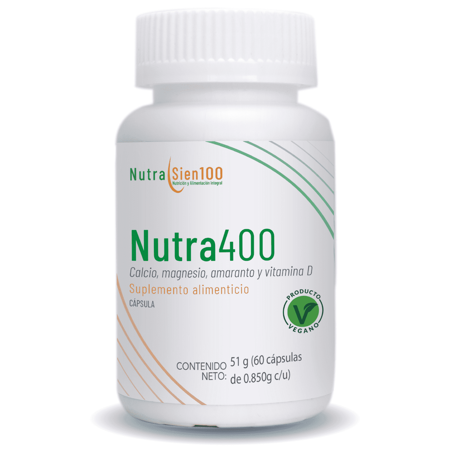 Calcio Natural Vitamina D3 Magnesio y Amaranto Nutra400 Suplemento ...