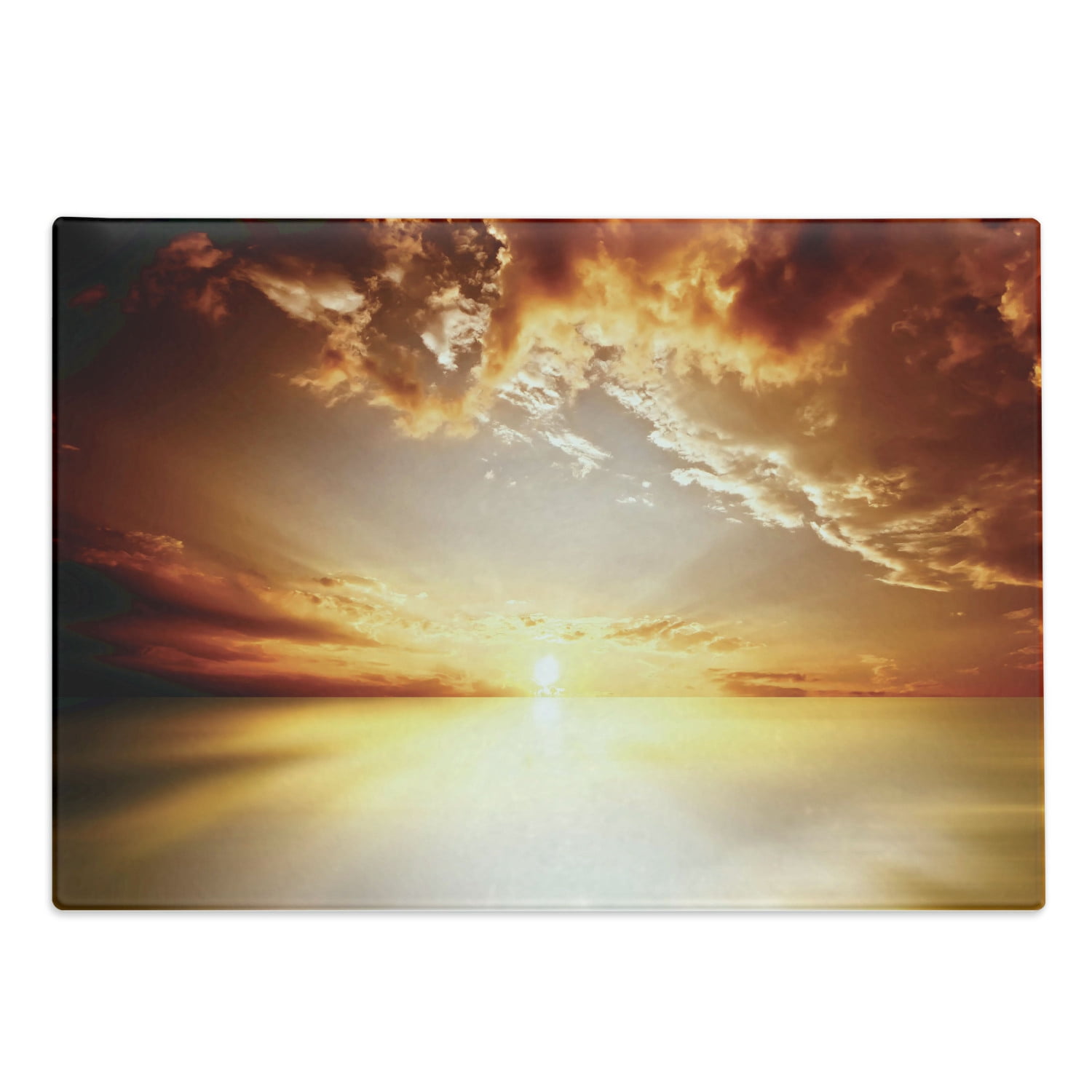 Sun Cutting Board, Majestic Sunset View Tranquil Horizon Dramatic ...