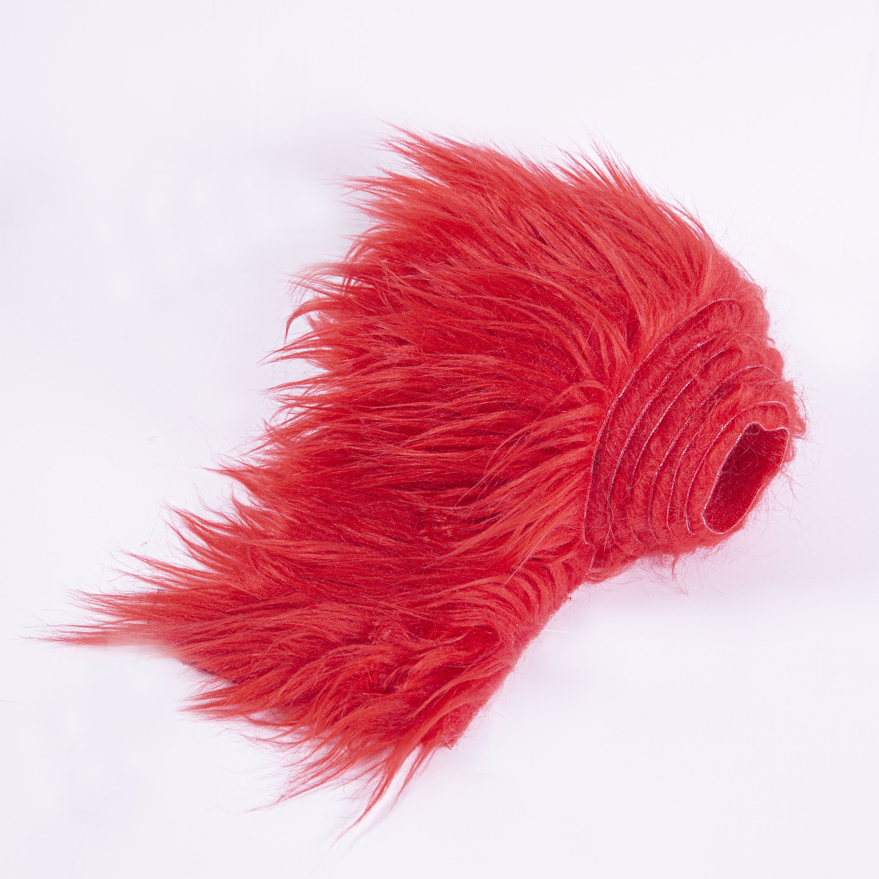 FabricLA Shaggy Faux Fur Fabric Trim 60 x 4 inch Ribbon - Red - Walmart.com