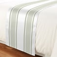 Bed Runner Sage Green Vertical Stripes Bedding Scarves Soft Decorative ...