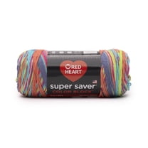 Red Heart® Super Saver® Color Block™ #4 Medium Acrylic Yarn, Party Time ...