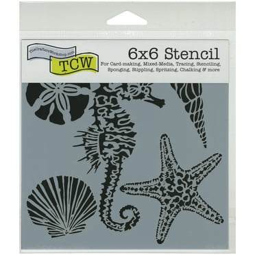 Shells with Border Wall Stencil SKU #992 by Designer Stencils - Walmart.com