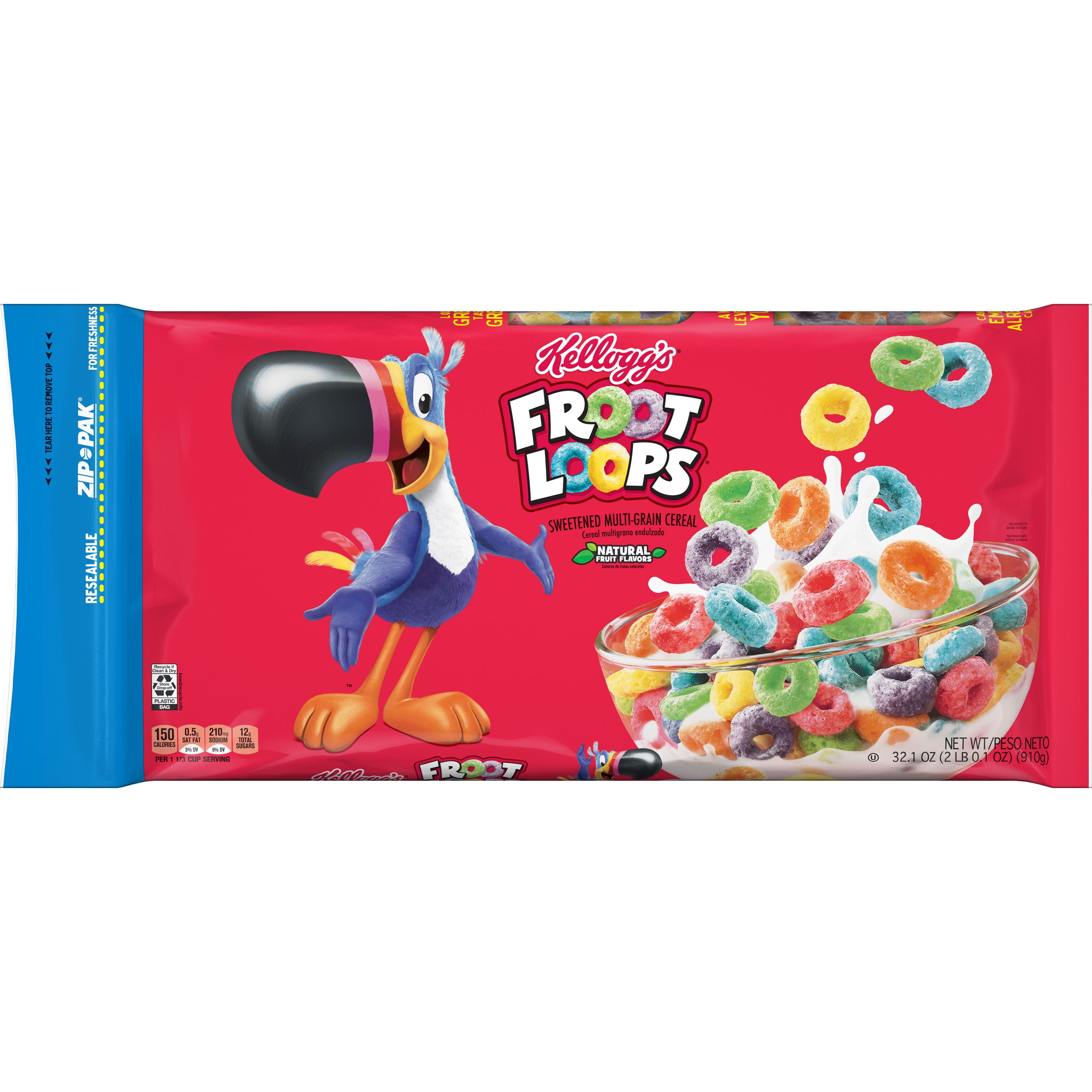 Kellogg's Froot Loops Breakfast Cereal, Fruit Flavored, Original, 32 ...