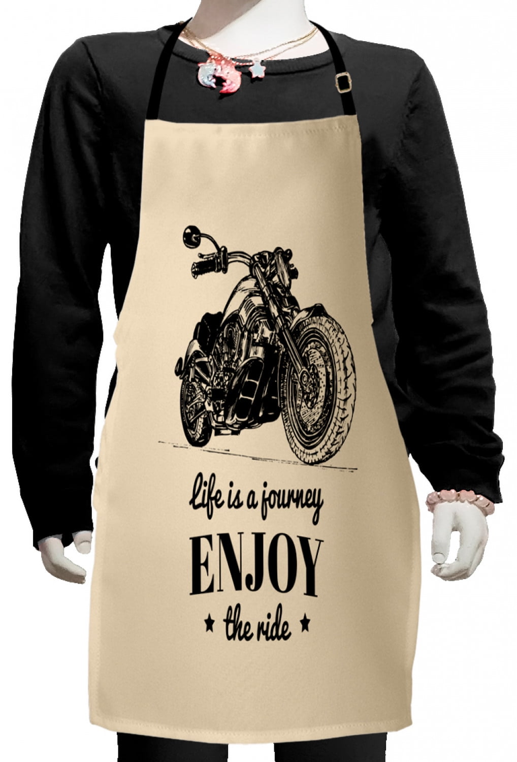 Motorcycle Kids Apron, Monochrome Custom Chopper Design and a ...