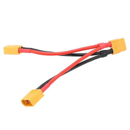 XT60 Dual Extension Y Splitter, Portable XT60 Parallel Battery Connector Cable High Flexible For ...