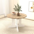 Toauuo Modern Farmhouse Expandable Oval Dining Table - 59x43 Inch with ...