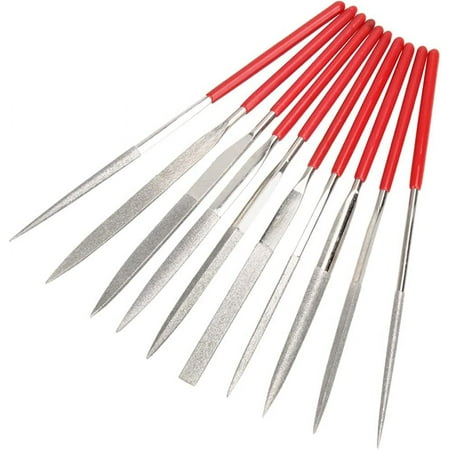 Set of 10 Pieces Mini Diamond Needle Files in 2mm Shank, Multi-Purpose ...