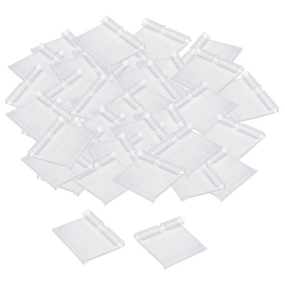 50PCS Clear Merchandise Shelf Price Tag Label Holder Double Hook ...