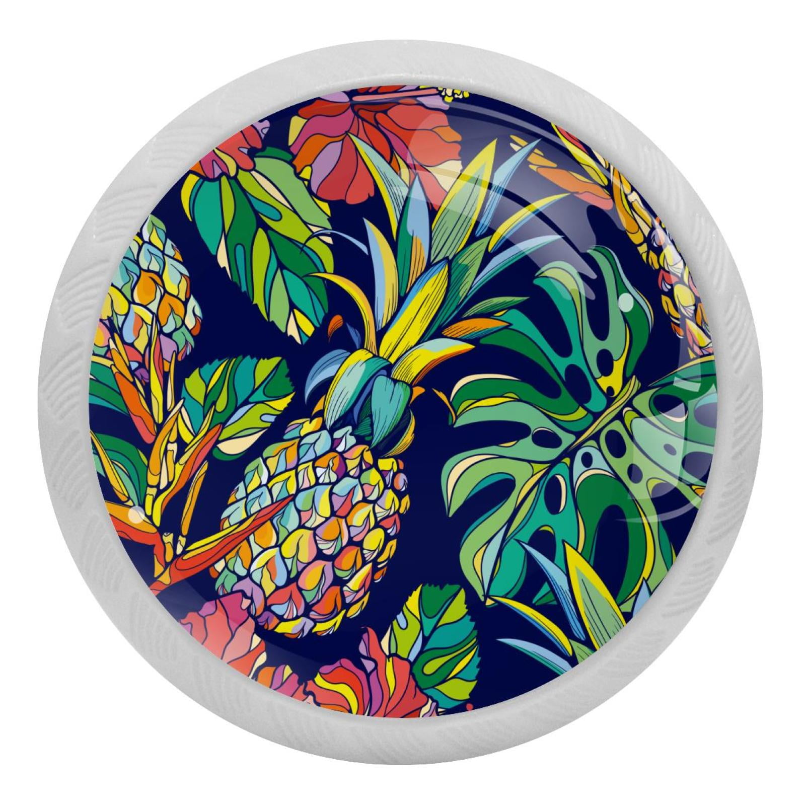 4PCS Round Pineapple Cabinet Fluorescence Knob Glowing in the Dark ...