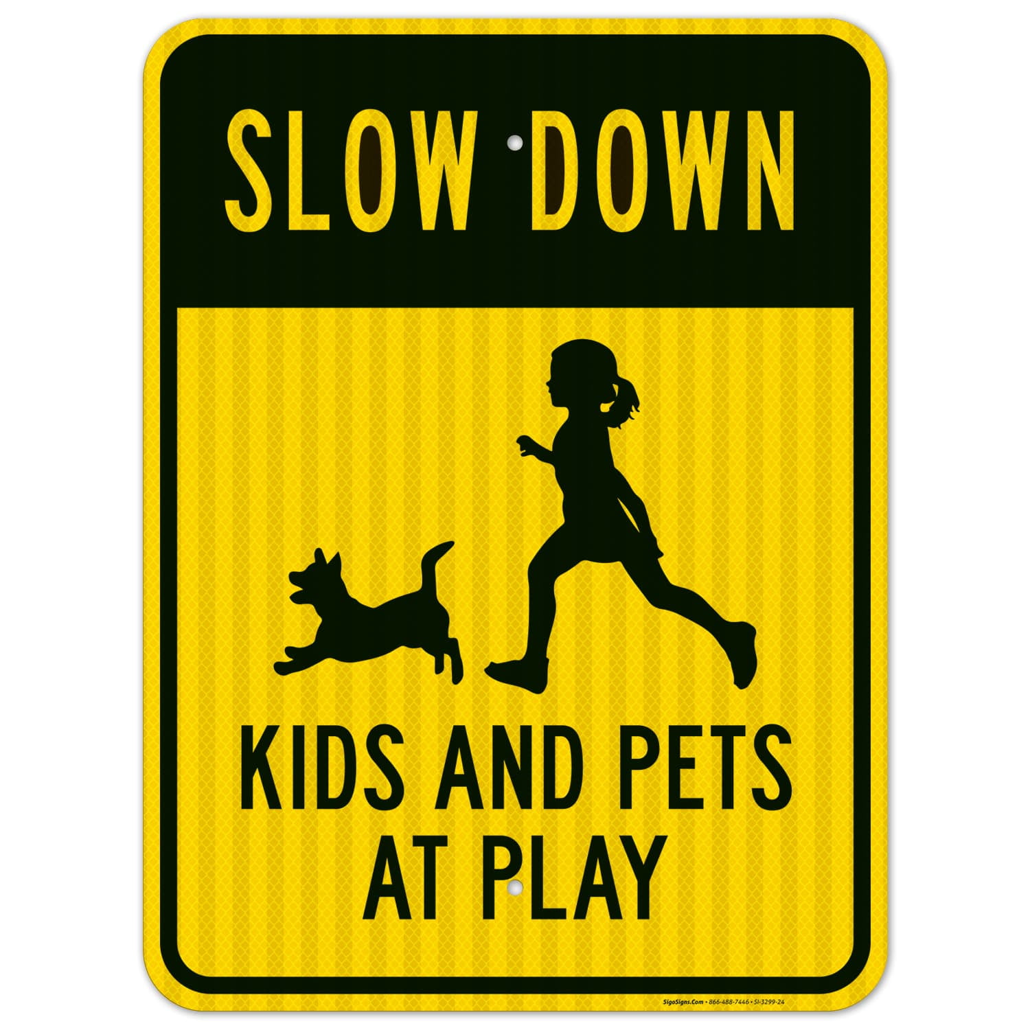 Slow Down Kids And Pets At Play Sign, Traffic Sign, 18x24 Reflective ...