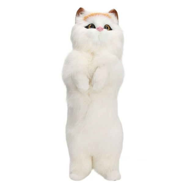 Simulated Plush Cat Model,Furry Cat Figurine Realistic Furry Cat ...
