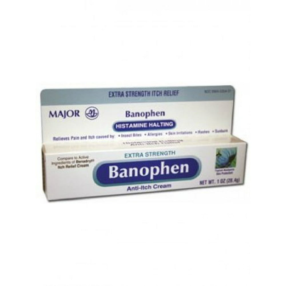 Major Banophen Diphenhydramine Hydrochloride Cream 2%, 28 g - Walmart ...