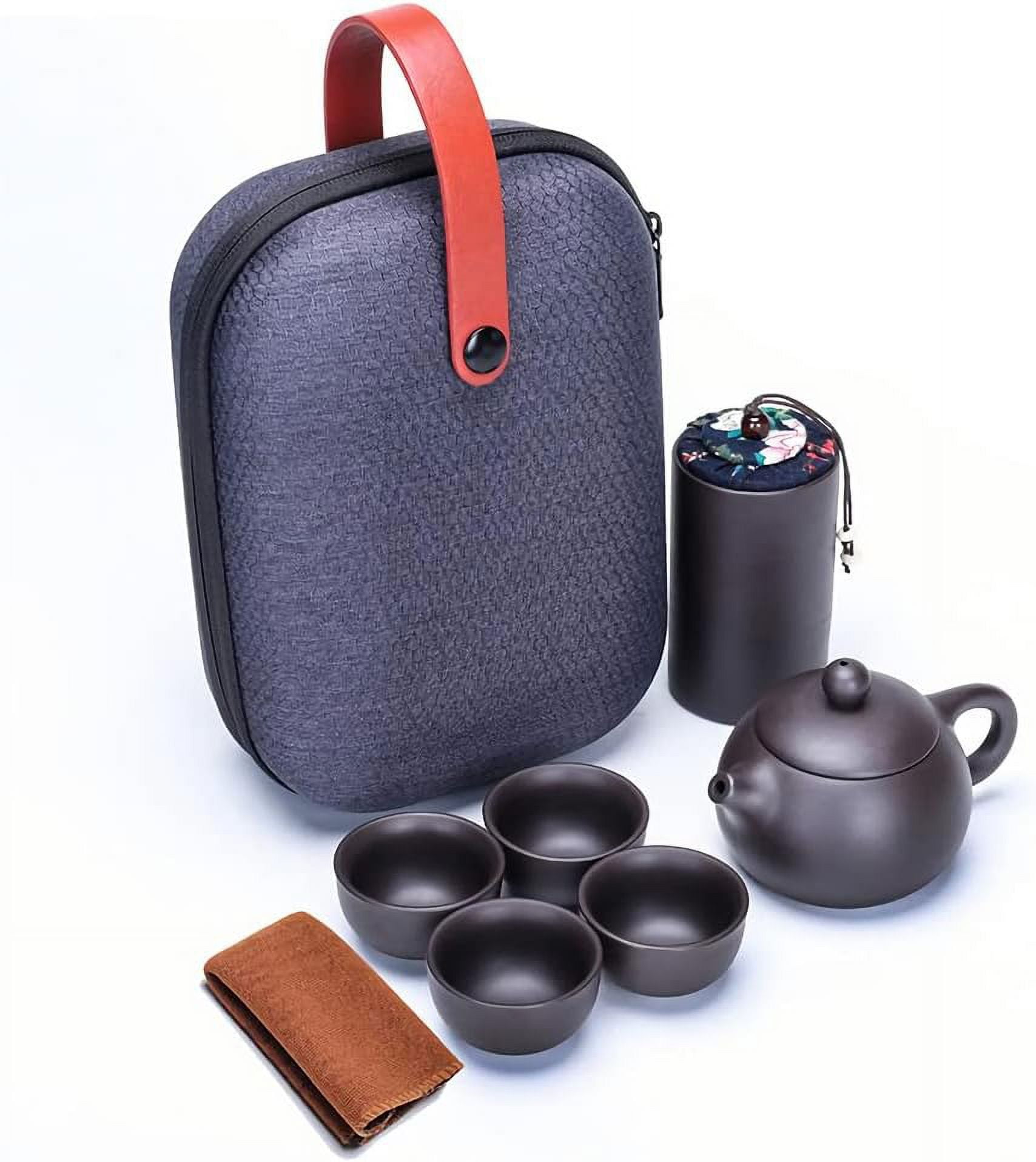 Juego de té chino de cerámica de 7 piezas con tetera de 130 ml y 4 ...