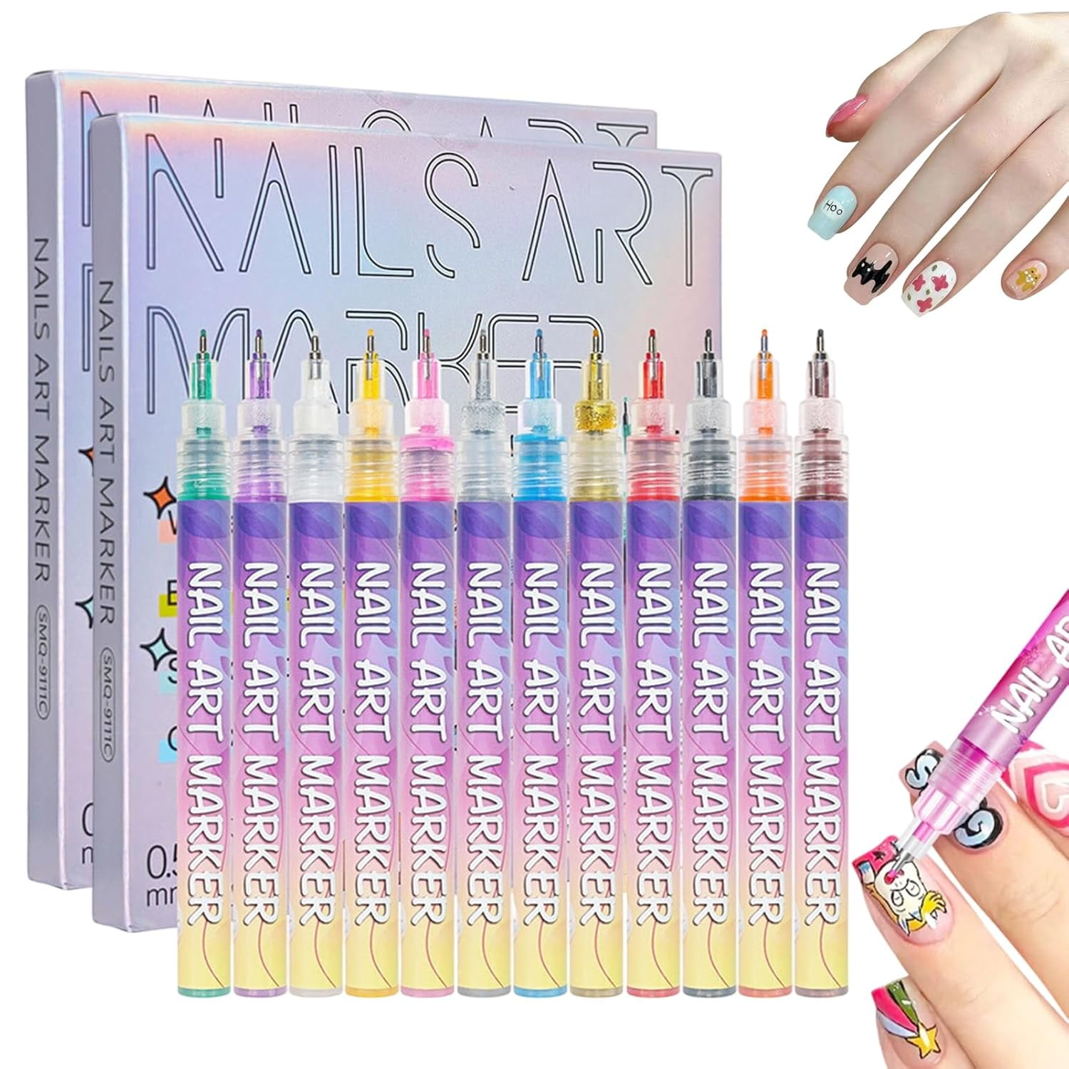 Click here for Umid 12 Colors Nail Art Pens Set - 3d Nail Polish... prices