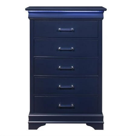 Global Furniture USA CHARLIE-BLUE-CH W-LED Charlie Traditional Chest Blue