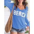 Beach Cover Up for Women Letter Print Long Sleeve Sweater Crochet Tops ...