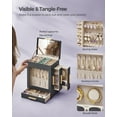 5-Tier Jewelry Box with Glass Window Jewelry Storage Organizer with 3 ...