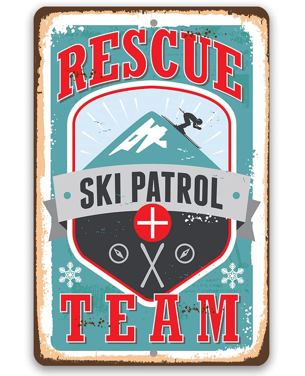 Ski Patrol Rescue Team - Rustic Style Emergency Response Unit Sign ...