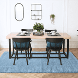Luxe Weavers Fluffy Shag Blue 8x10 Area Rug Plush Bedroom Carpet ...