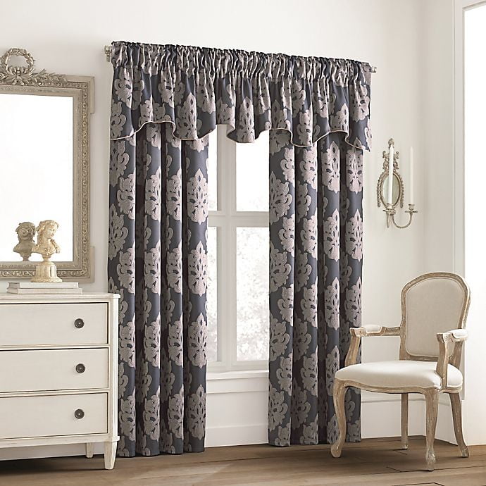 Valeron Glenview Window Curtain Valance with Pencil Pleat in Steel Blue ...