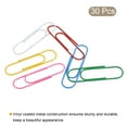 Uxcell Paper Clips 3.9 Inch Vinyl Coated Stationary Office Home 6 Color ...