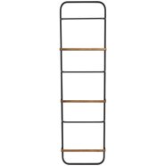 DecMode 18" x 73" Brown Wood Handmade Two-Toned Slanted Ladder with ...