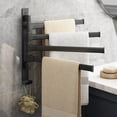 Bathroom Towel Rack Rotatable Towel Holder Space Aluminum 2/3/4/5-Bar ...