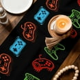 Game Controller Table Runner, Modern Art Gaming Handheld Black Washable ...