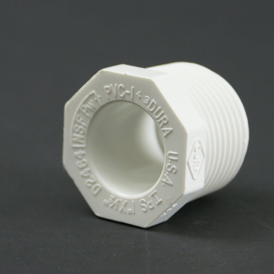 PVC Schedule 40 MPT x Slip Bushing Adapter-MPT:1 inch-Slip:1/2 inch ... PVC Schedule 40 MPT x Slip Bushing Adapter-MPT:1 inch-Slip:1/2 inch ...