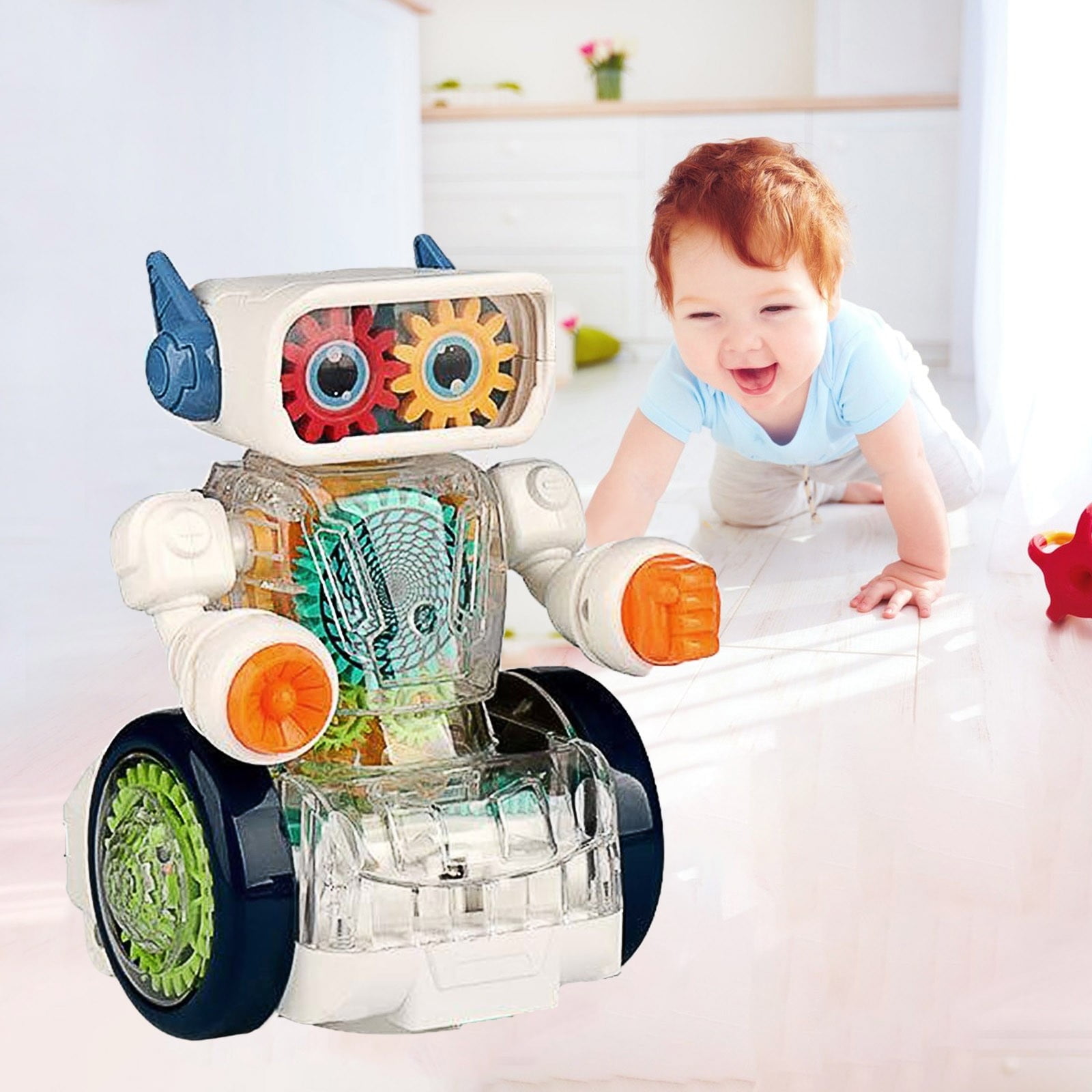El mejor juguete para bebés K9: robot mecánico transparente eléctrico ...