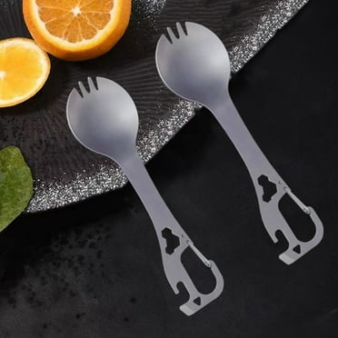Ikeay Spoon, 2 in 1 Stainless Steel Spork Noodles Fork Spoon Travel ...