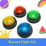 4-Pack buzzers for trivia games,family feud game for adults with buzzer ...