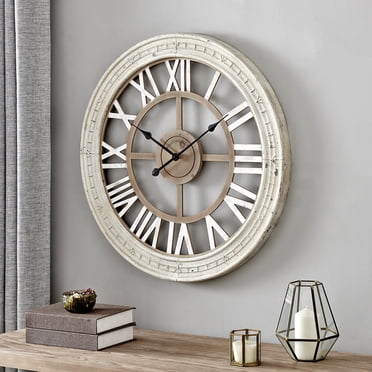 FirsTime & Co. White Townsend Barn Door Wall Clock, Farmhouse, Analog ...