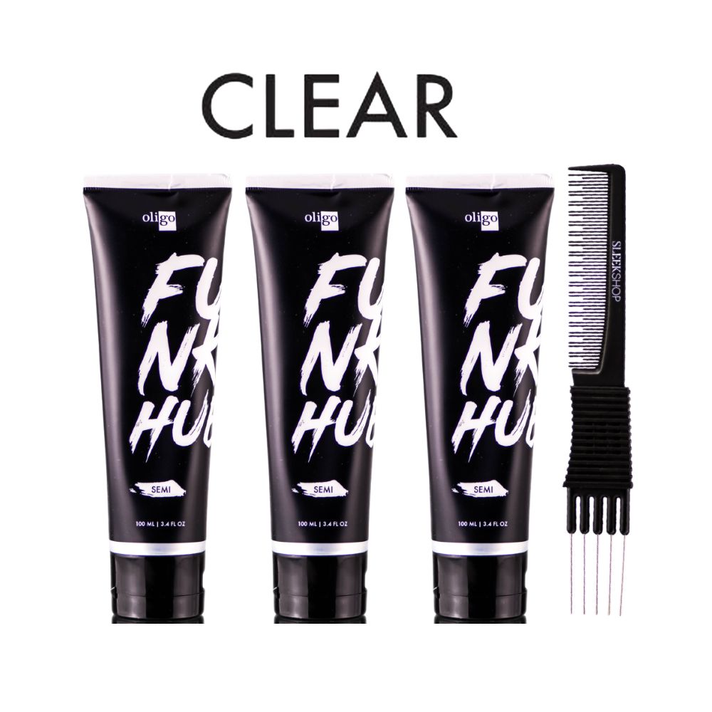 OLIGO Pro FunkHue Semi-Permanent Color Clear (3.4 oz) with SLEEKSHOP ...