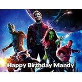 Guardians of Galaxy Gamora Star-Lord Nebula Edible Cake Topper Image ...