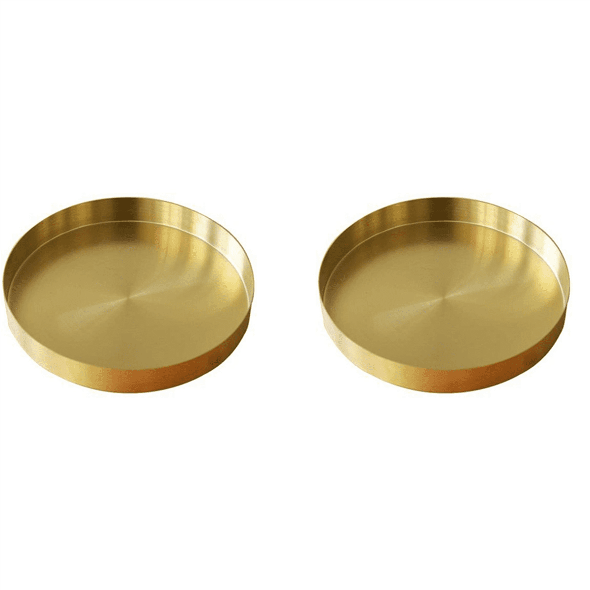 Click here for Geloo 2x Round Gold Tray metal Decorative Tray Tra... prices