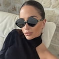 Diamond-shaped semi-rim polygonal sunglasses, European and American ...