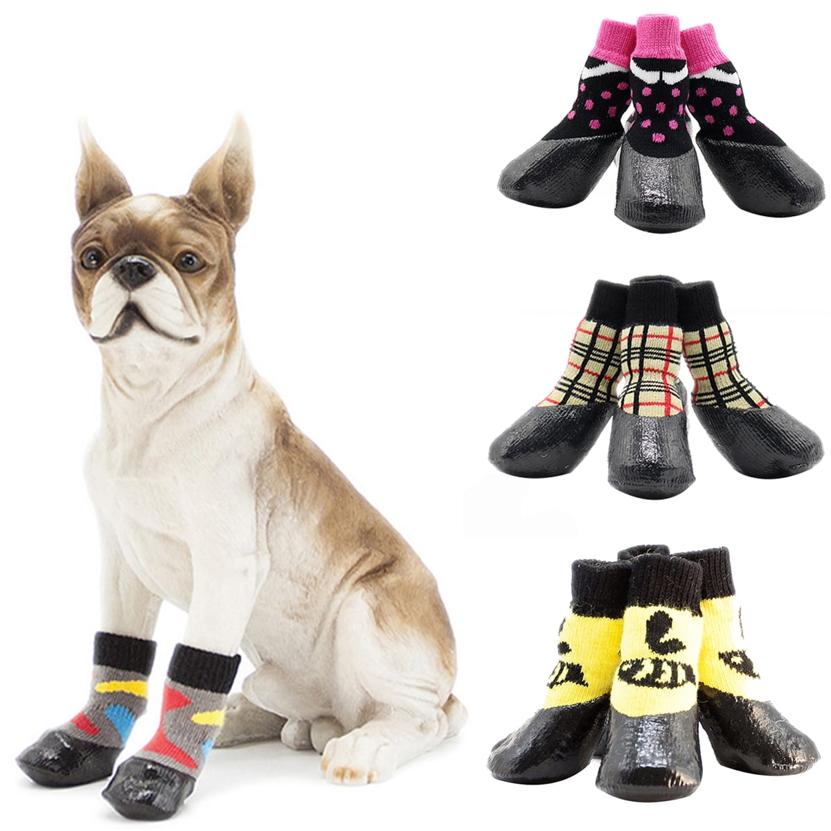 Walbest Dog Shoes Anti-Slip Dogs Boots Paw Protector with Reflective ...