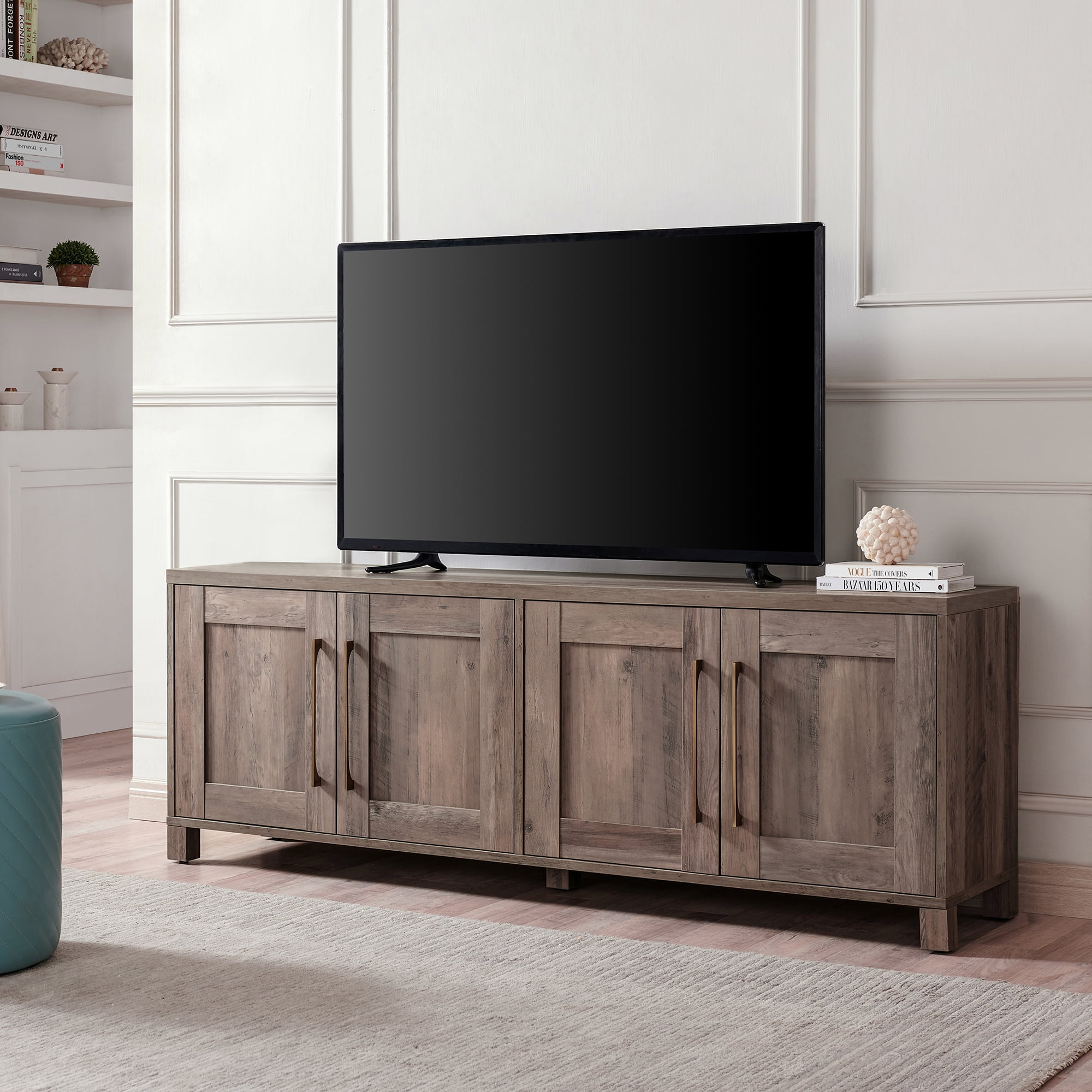 Evelyn&Zoe Chabot Rectangular TV Stand for TV's up to 75", Gray Oak ...
