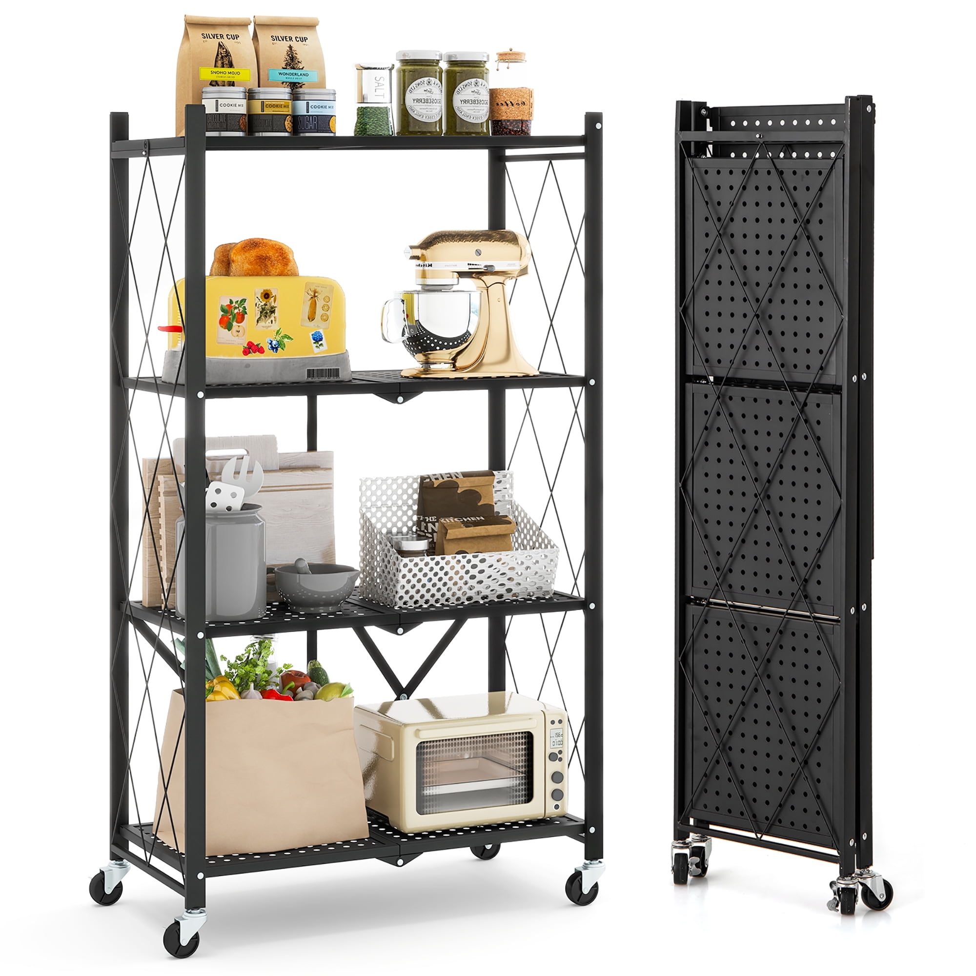Click here for Gymax 4-Tier Foldable Storage Shelving Unit W/4 Un... prices