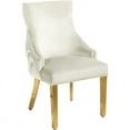 Meridian Furniture Tuft Cream Velvet Dining Chair in Gold Finish (Set ...
