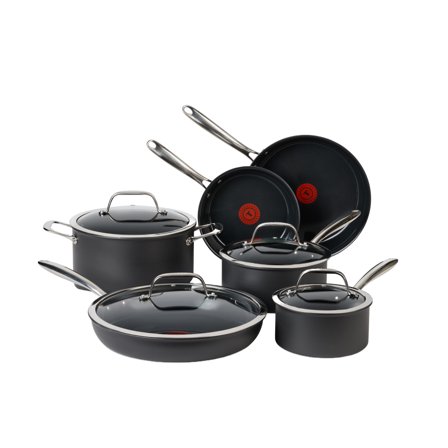 T-fal Ultimate 17 Piece Titanium Nonstick Cookware Set with Heat ...
