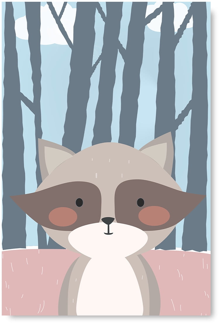 Awkward Styles Raccoon in Forest Canvas Ready to Hang Art Raccoon ...