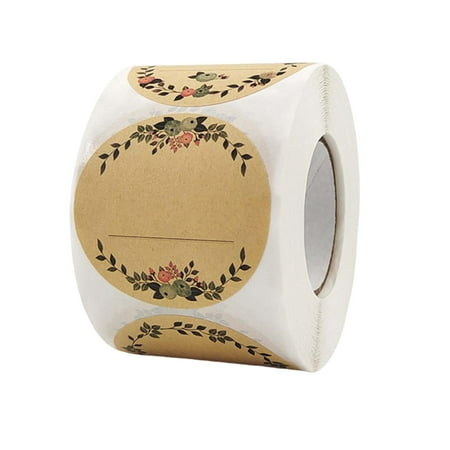 500Pcs/Roll Simple Labels Kraft Sticker for Bakeries Packaging Light ...