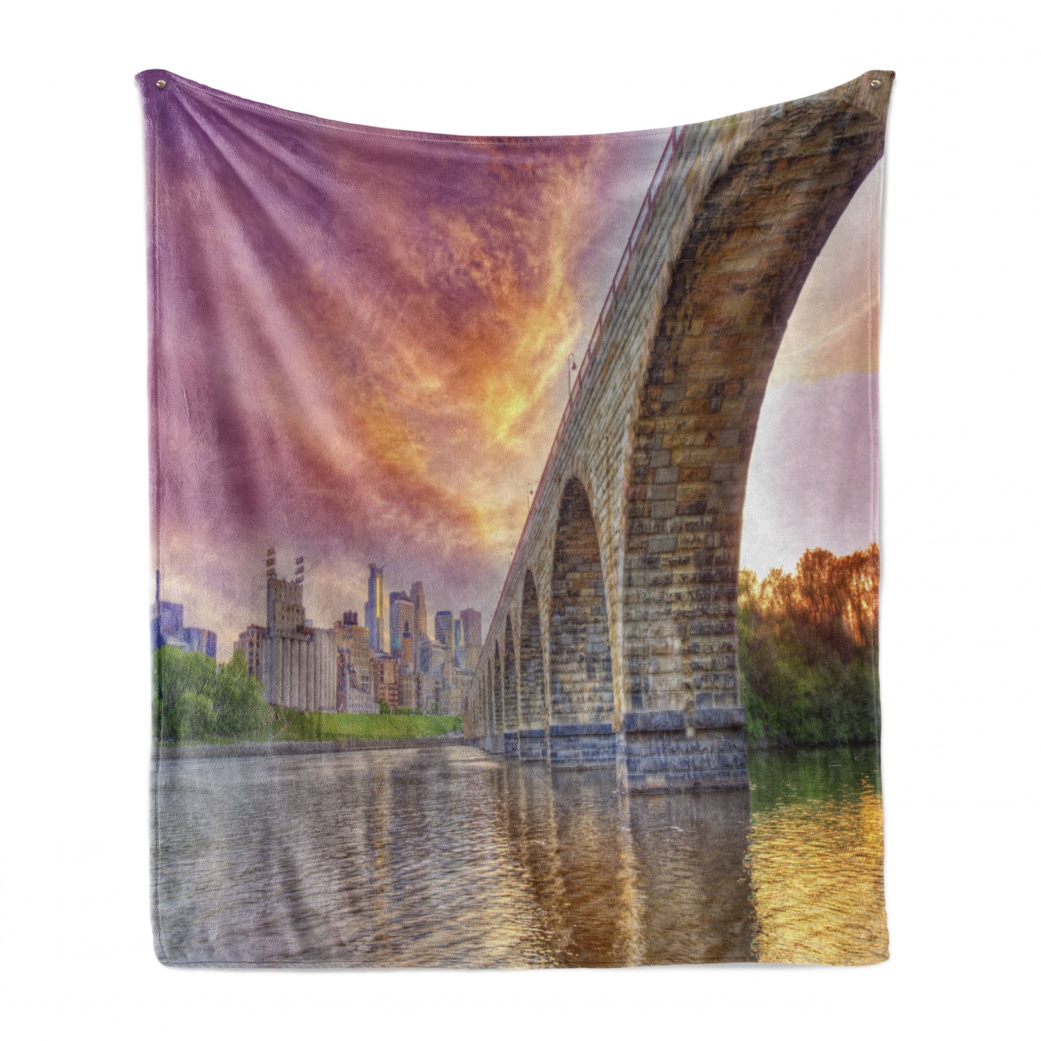 Minnesota Soft Flannel Fleece Blanket, Stained Abutments of Historical ...