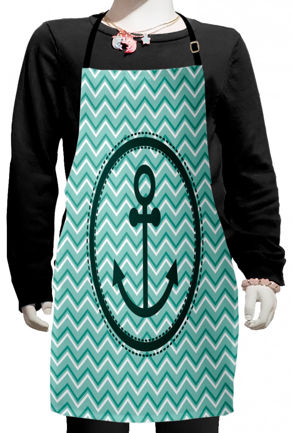 Anchor Kids Apron, Horizontal Zig Zag Pattern Background Anchor Image ...