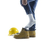 Heavy Duty Workwear Thick Cotton Crew Socks, Steel Toe, (Gray, 6 pairs ...