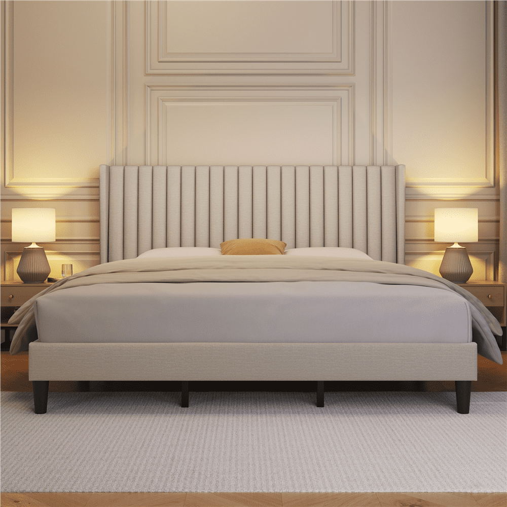 Click here for Yaheetech Upholstered Platform Bed With Channel Tu... prices