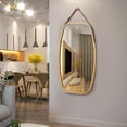 Costway 30'' Modern Rectangle Wall Hanging Framed Mirror w/ Faux ...